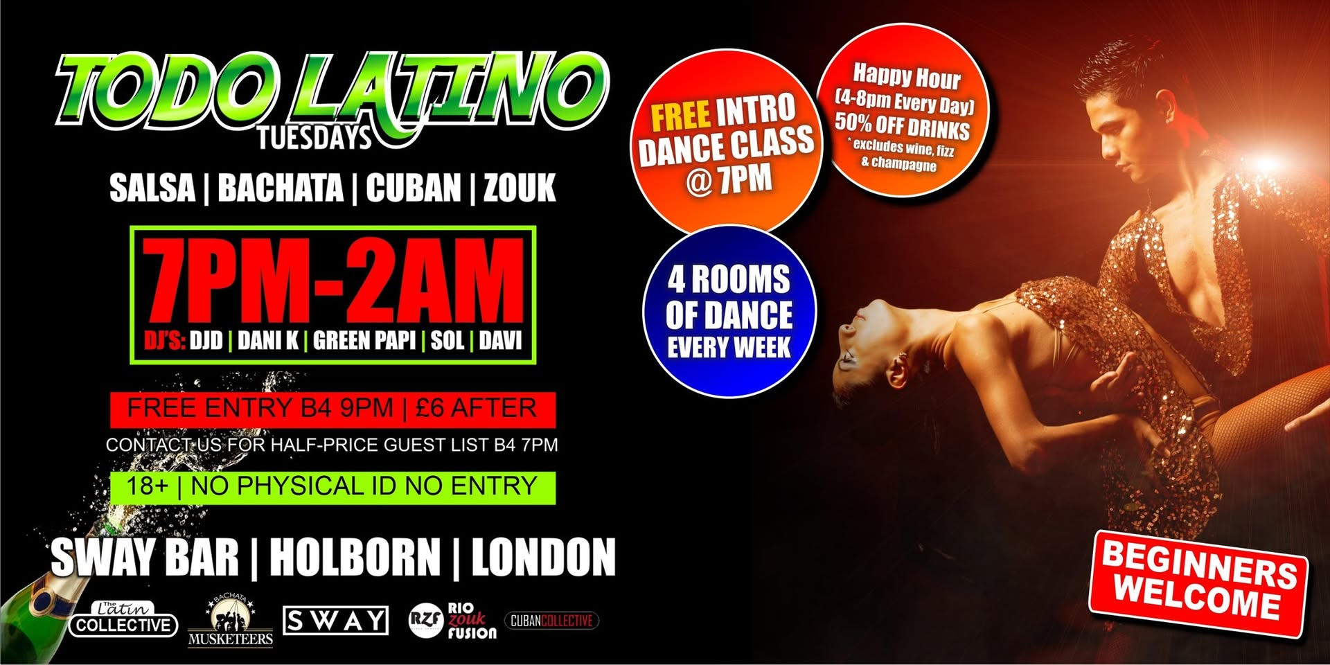 TODO Latino Tuesdays at SWAY Bar (N)-Weeknights